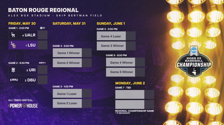 Baton Rouge Regional: LSU Baseball's Schedule, How to Watch - On3